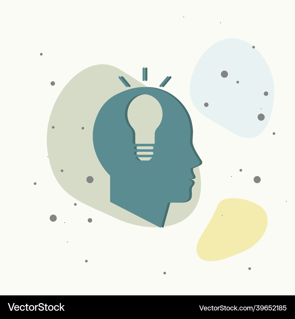 Icon of a mans head with an idea a man thinks Vector Image