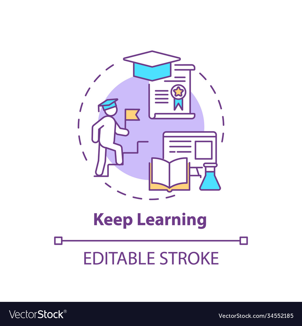 Keep learning concept icon Royalty Free Vector Image