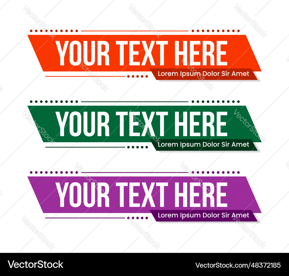 Lower third template thirds pack Royalty Free Vector Image