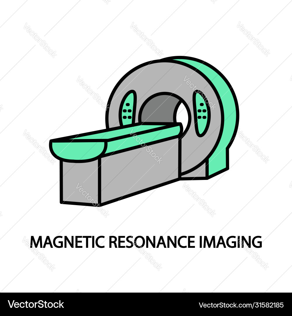 Magnetic resonance imaging line icon mri Vector Image