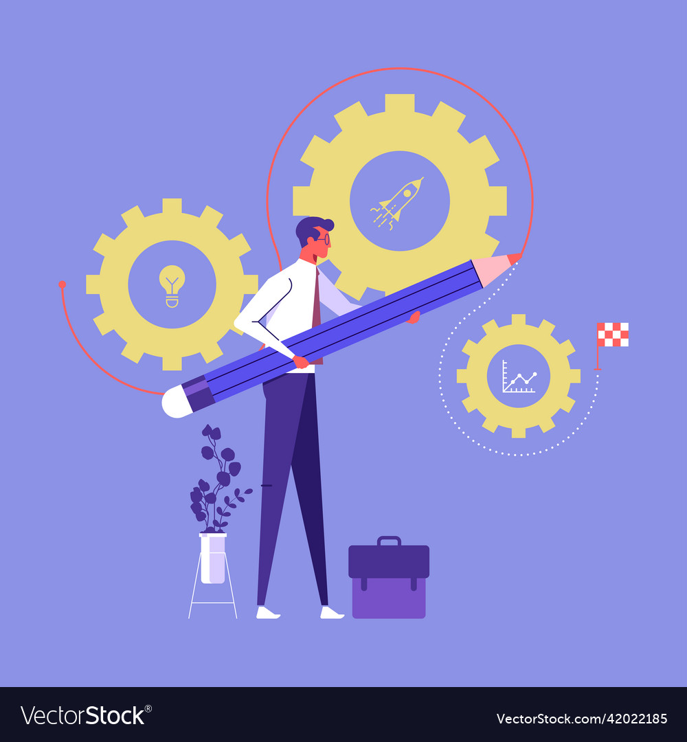 Management and working process concept Royalty Free Vector