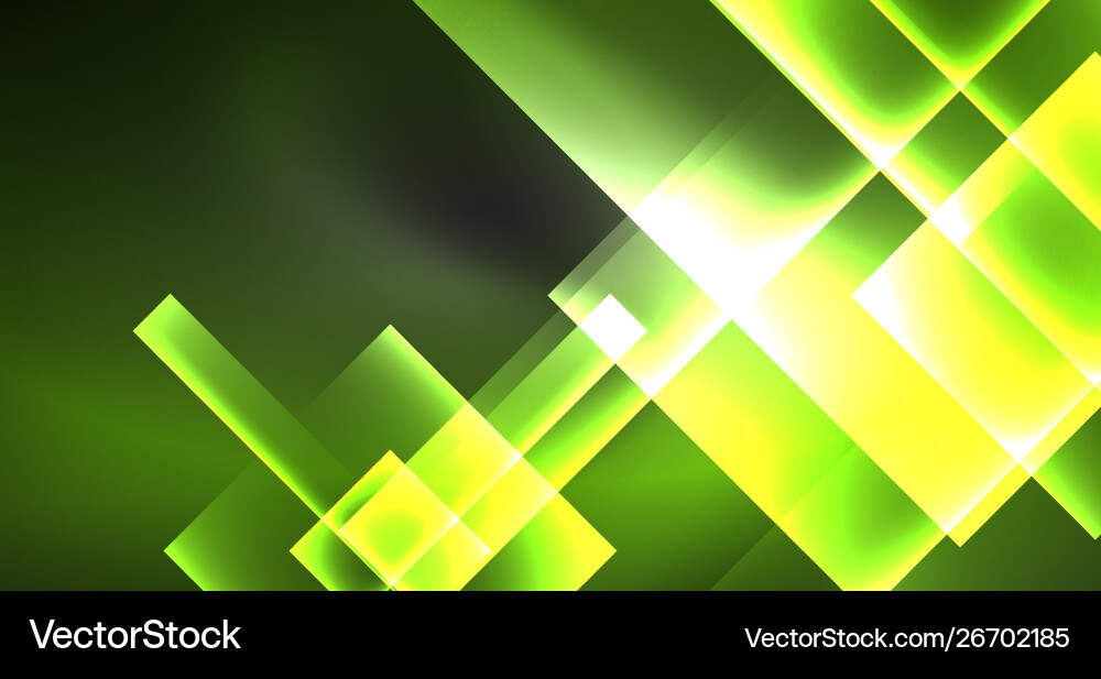 Neon shiny color squares on black modern template Vector Image