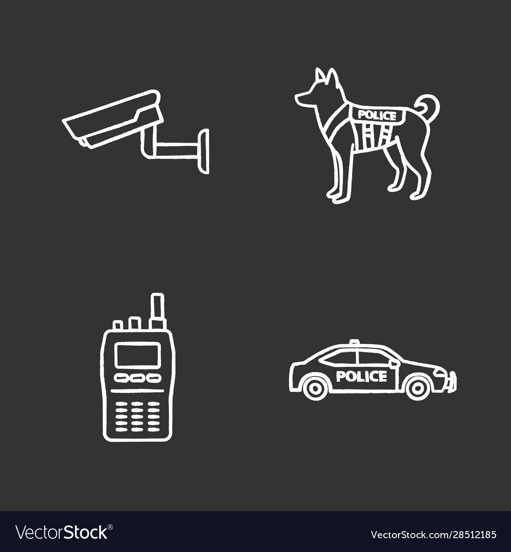 Police chalk icons set Royalty Free Vector Image Police chalk icons set Royalty Free Vector Image