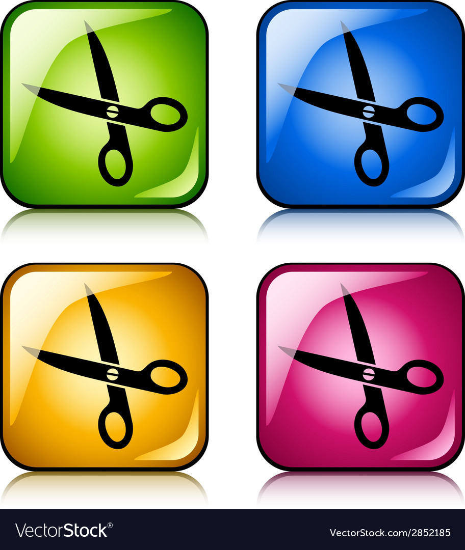 Scissors buttons Royalty Free Vector Image - VectorStock