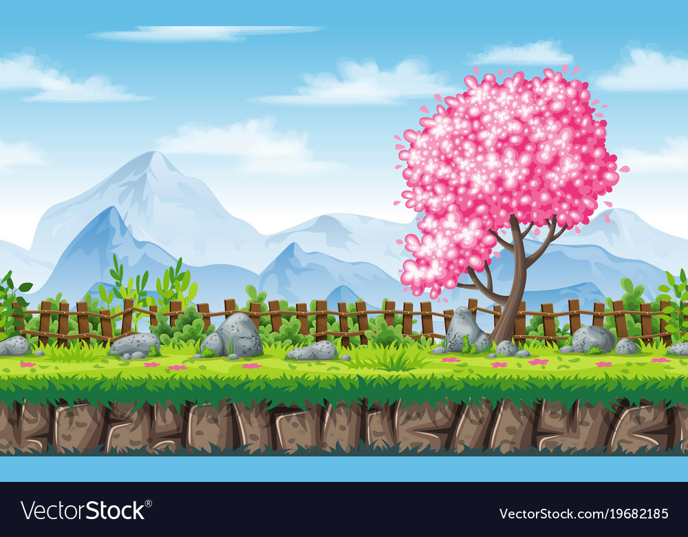 Seamless spring nature background with separate Vector Image