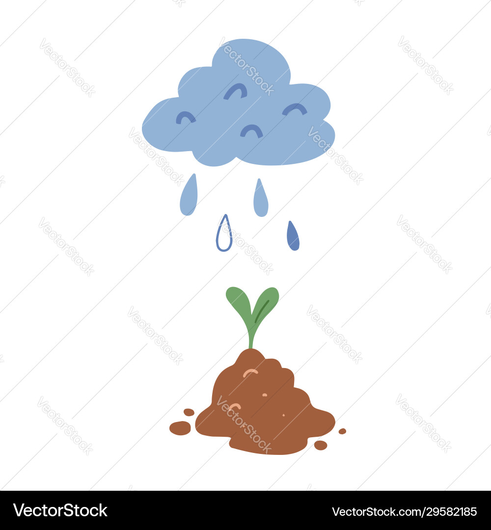 Seedling growing little plant growing in soil Vector Image