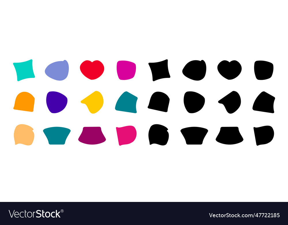 Set of abstract random shapes badge or spot Vector Image