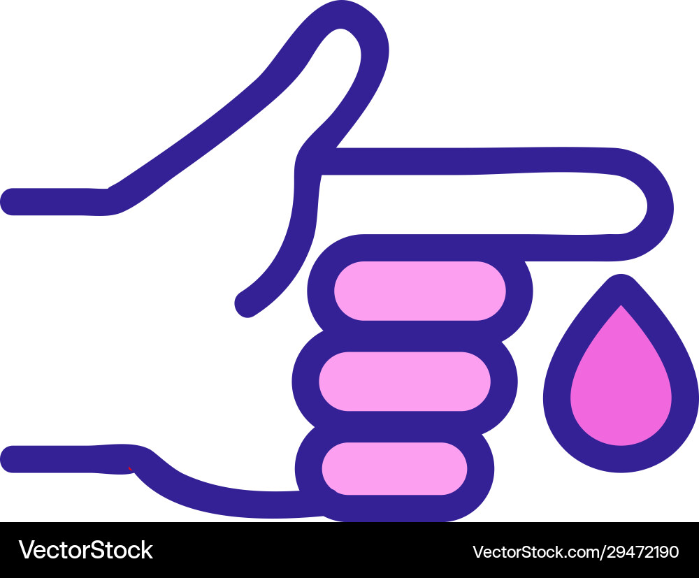 Blood hand icon isolated contour symbol Royalty Free Vector