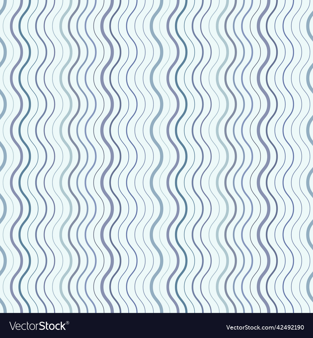 Blue seamless pattern with vertical wavy lines Vector Image