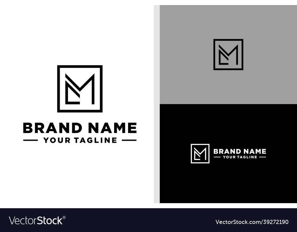 Cm logo line simple editable Royalty Free Vector Image