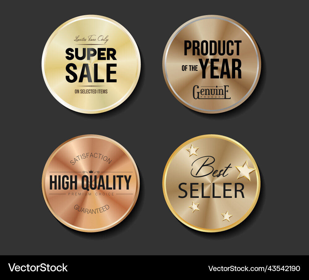 Collection of different gold color conical Vector Image