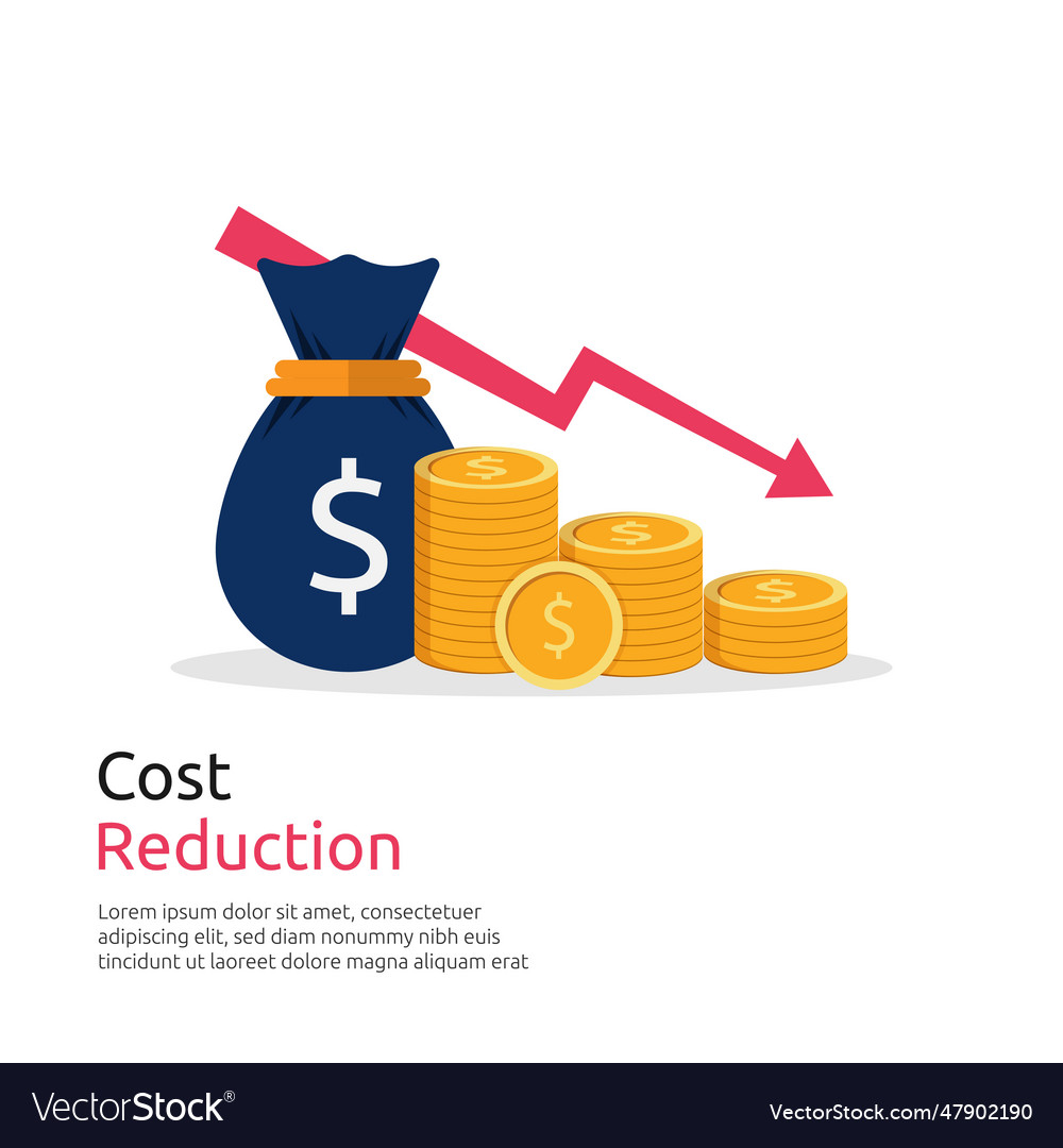 Costs reduction cut optimization Royalty Free Vector Image