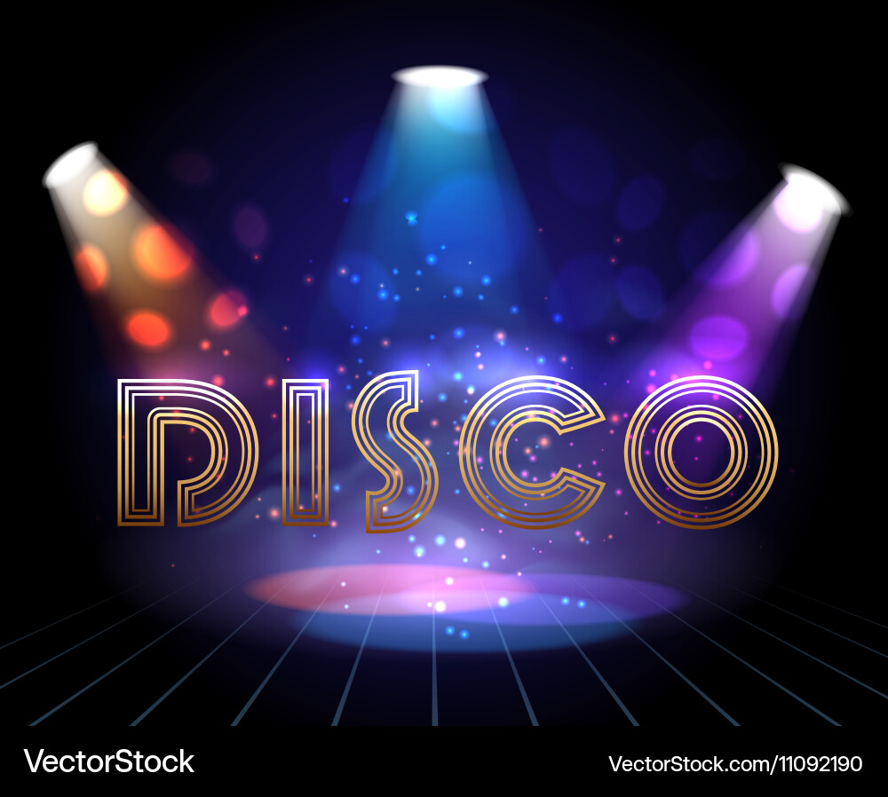Disco background with spotlights Royalty Free Vector Image