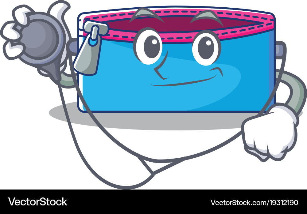 Doctor pencil case character cartoon Royalty Free Vector