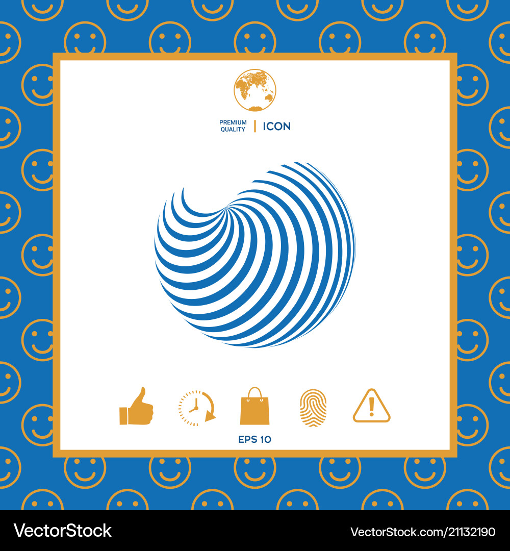 Earth logo design with elegant stripes Royalty Free Vector