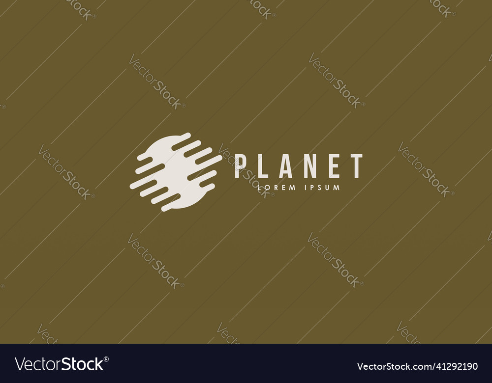Flat planet logo template Royalty Free Vector Image