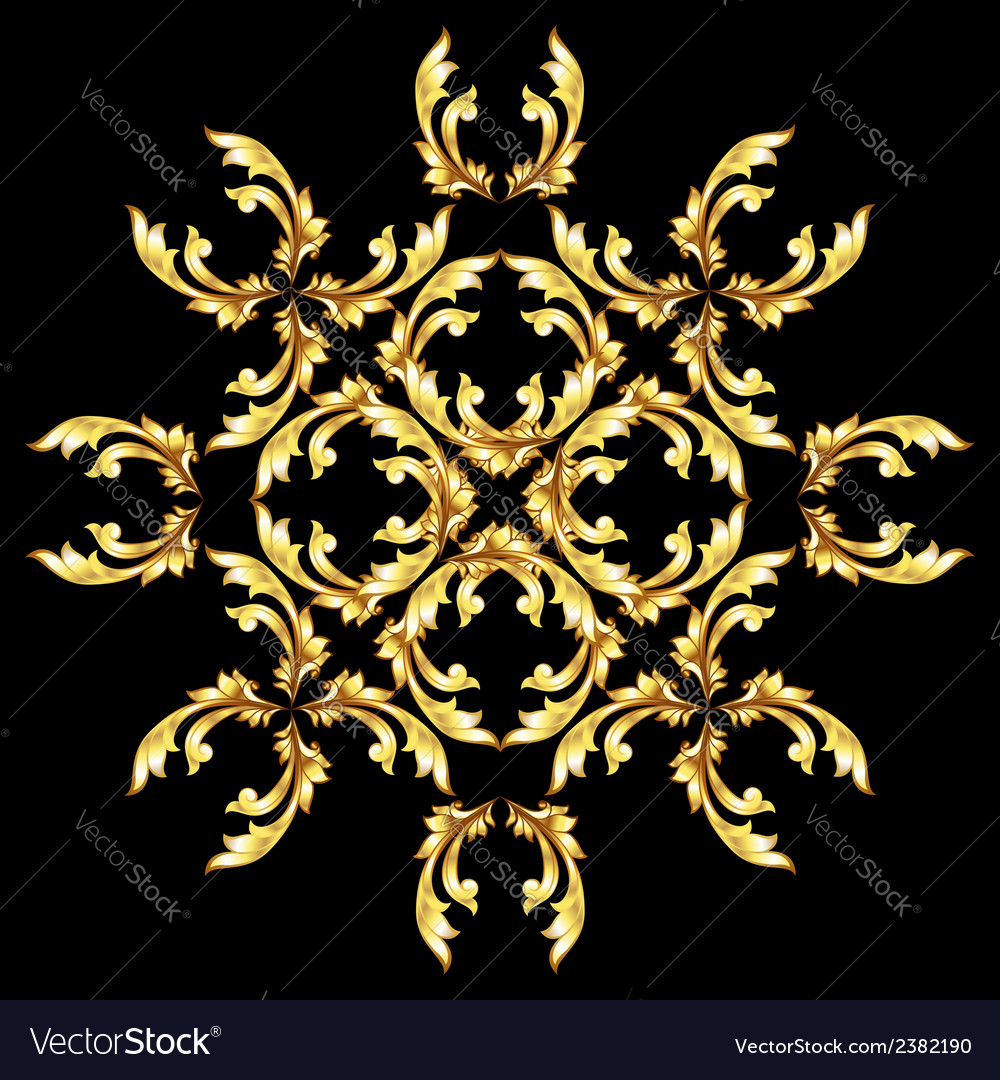 Golden flower pattern Royalty Free Vector Image