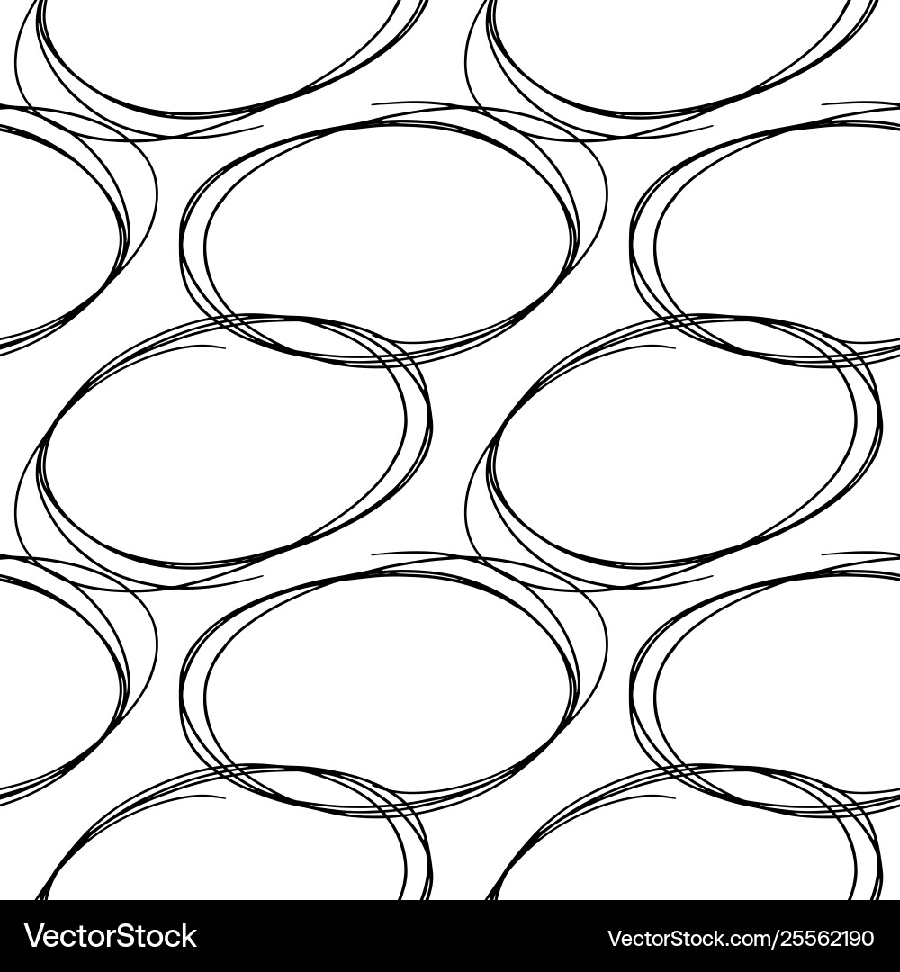 Hand drawn circles seamless pattern black Vector Image