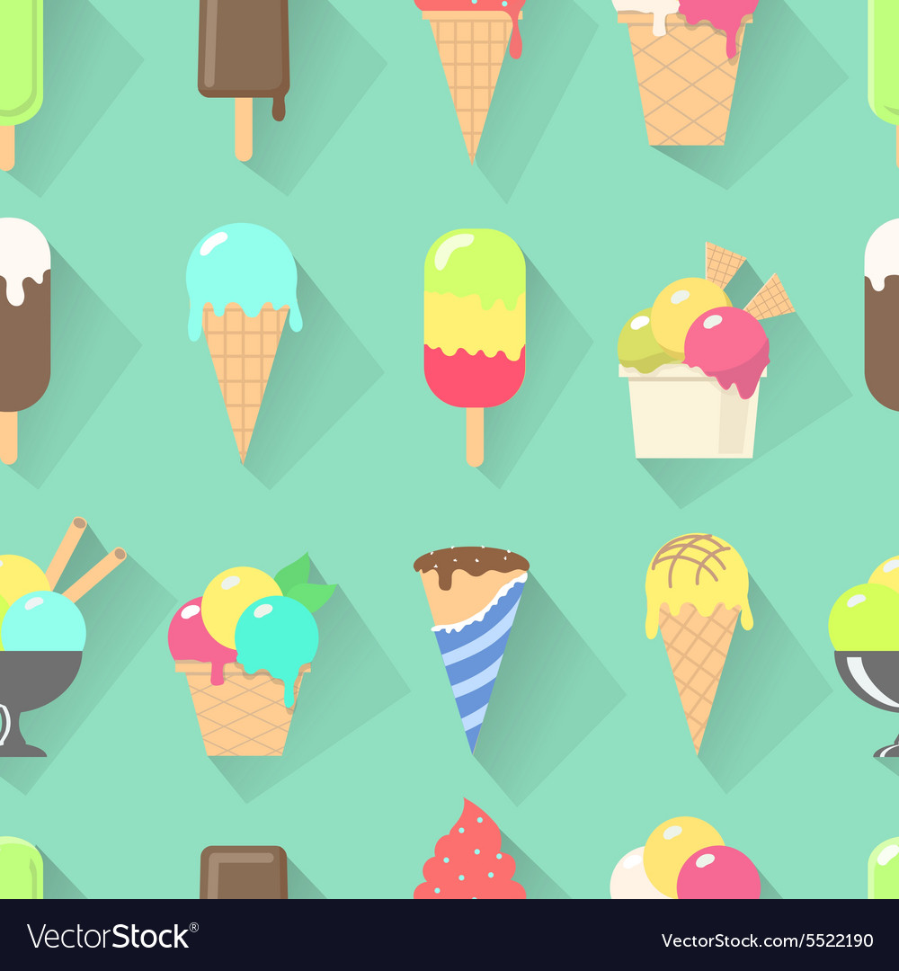 Ice cream collection seamless pattern Royalty Free Vector