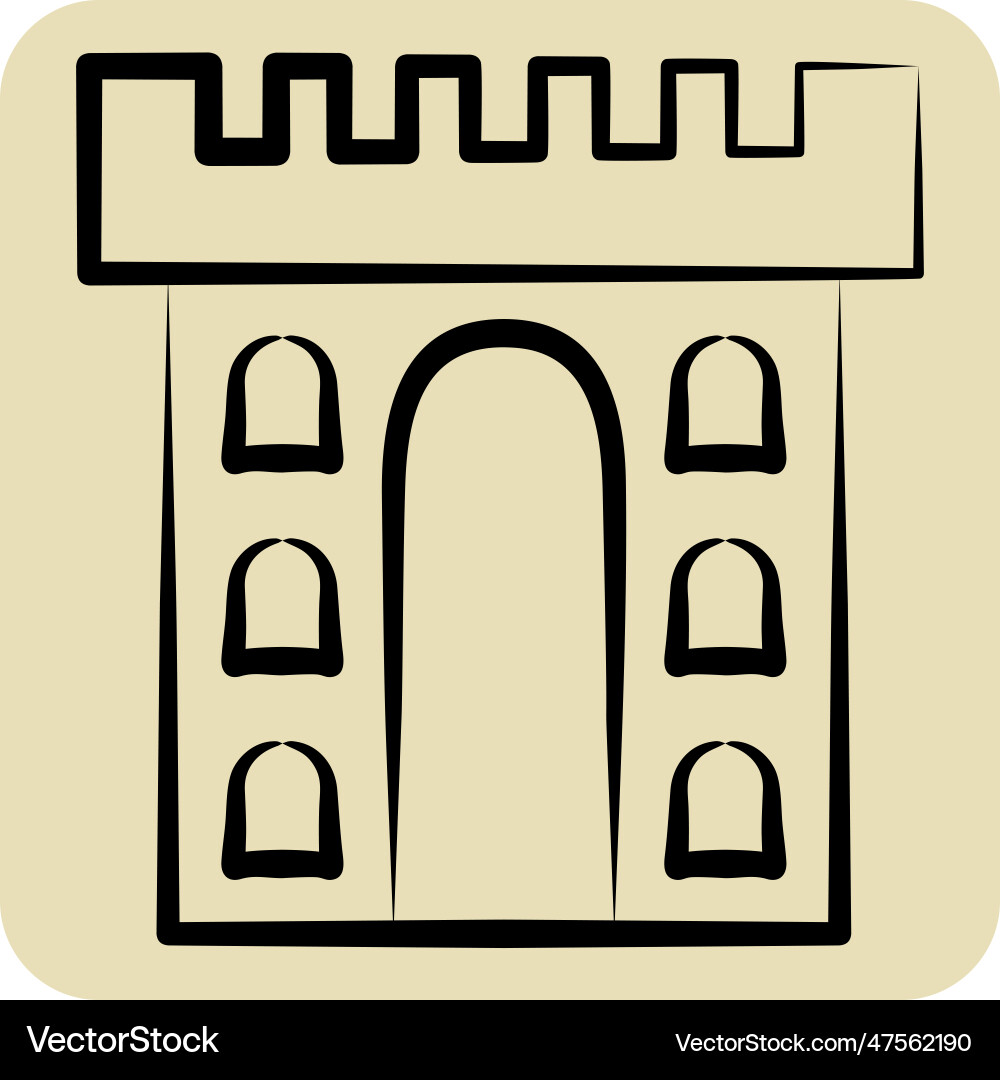 Icon castle related to celtic symbol hand drawn Vector Image