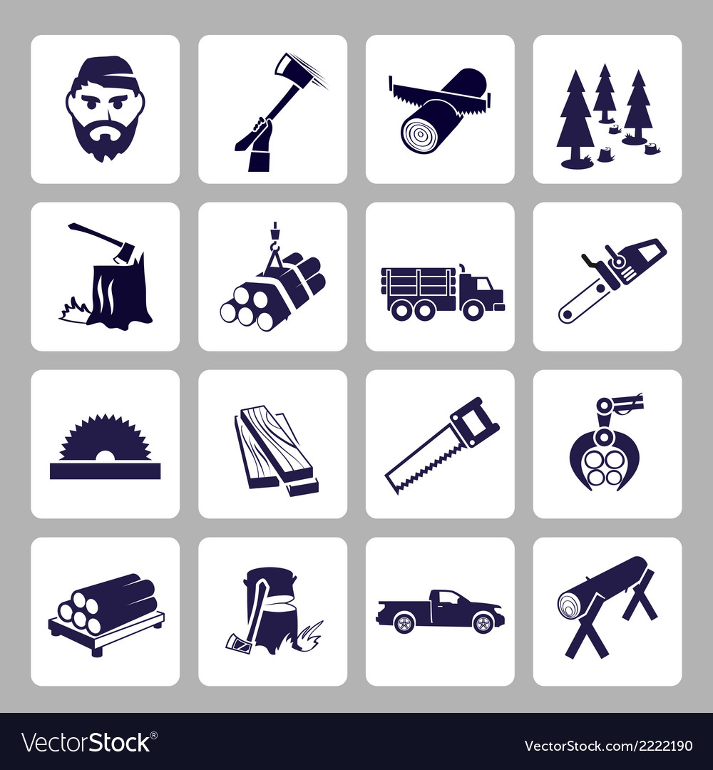 Lumberjack icon set Royalty Free Vector Image - VectorStock