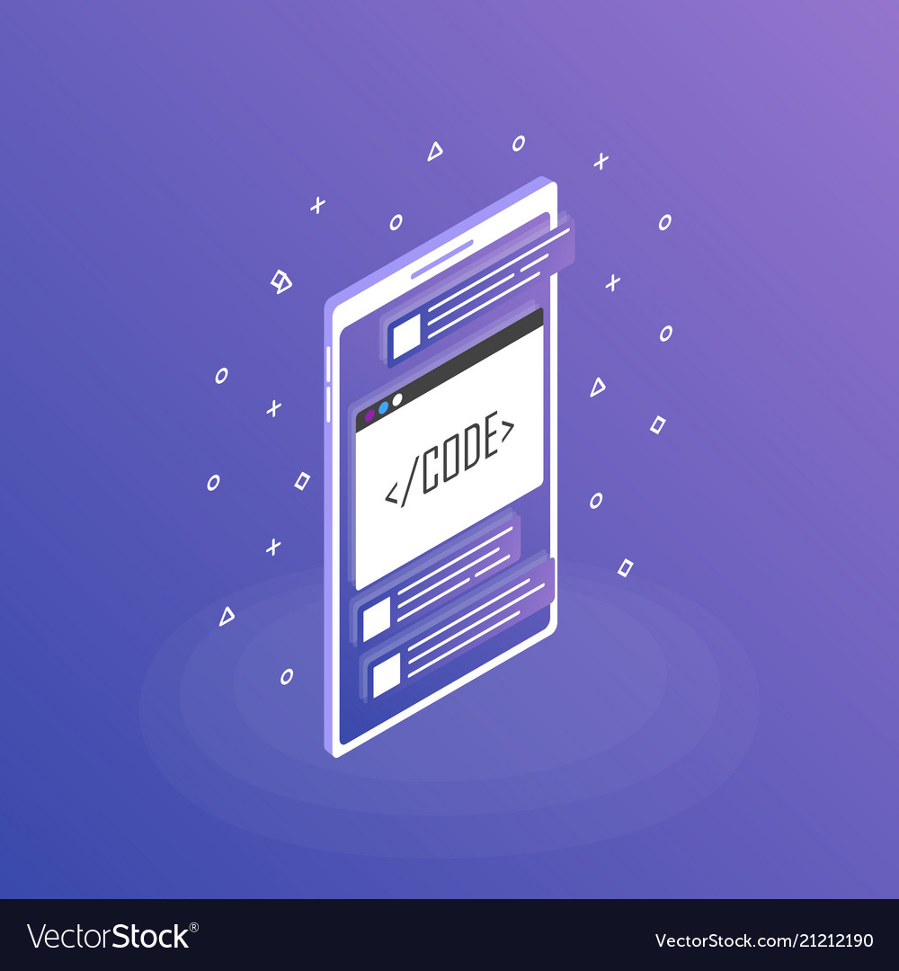 Mobile web development concept app Royalty Free Vector Image