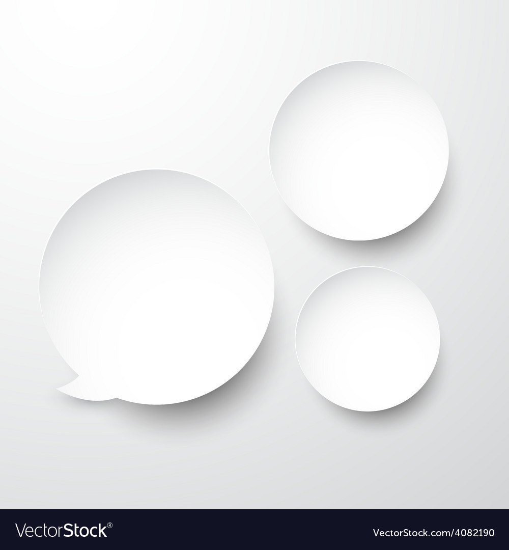Paper white round speech bubbles Royalty Free Vector Image