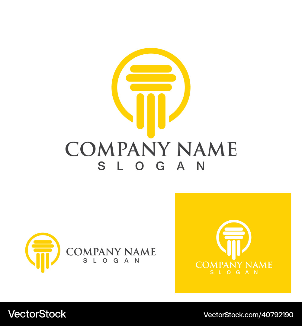 Pillar logo and symbol template Royalty Free Vector Image