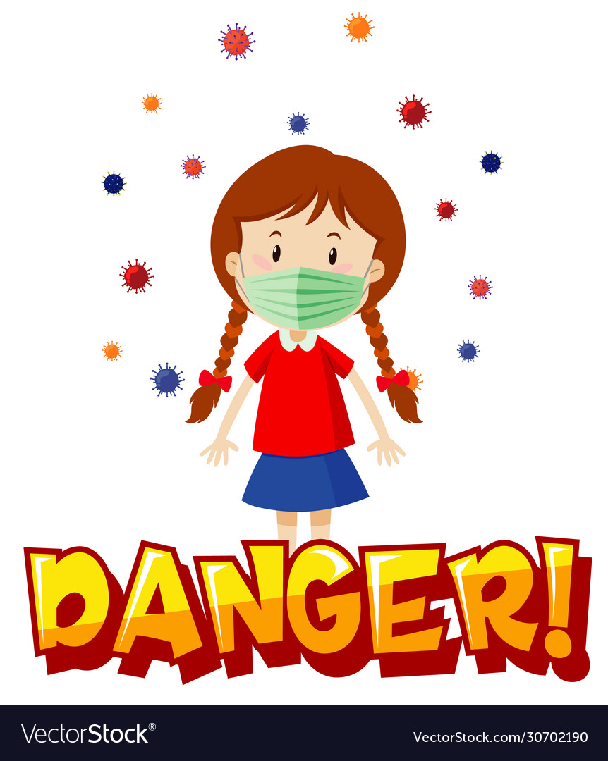 Poster design for coronavirus theme with girl Vector Image