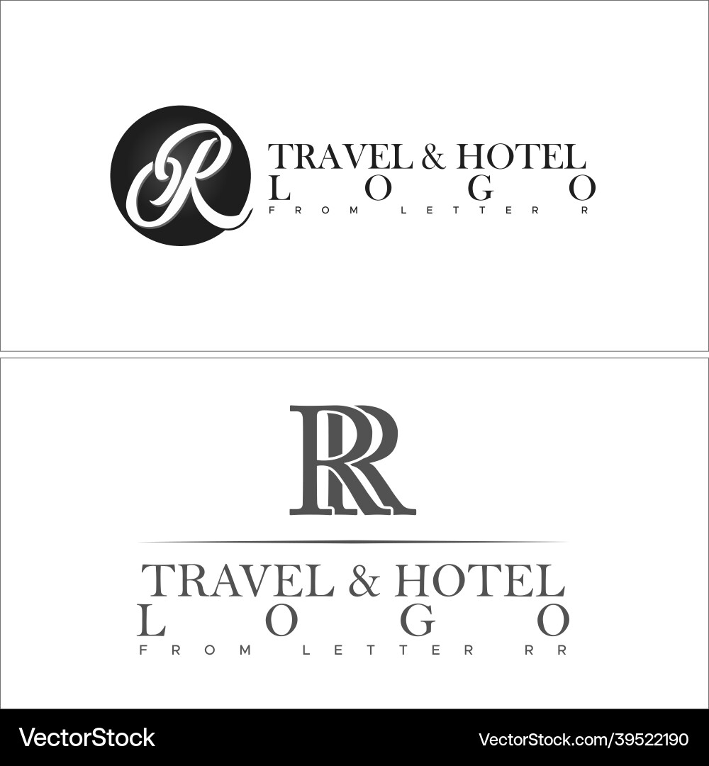 Travel hotel letter initial rr icon logo design Vector Image