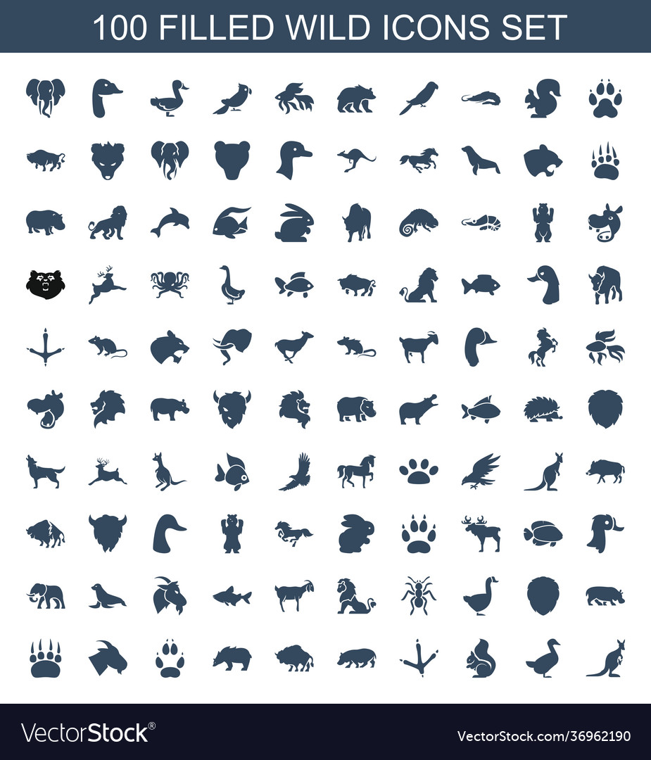 Wild icons Royalty Free Vector Image - VectorStock