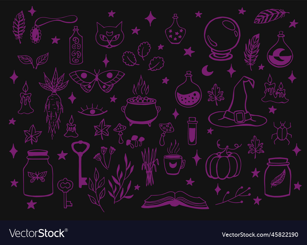 Witchcraft magic background for witches Royalty Free Vector