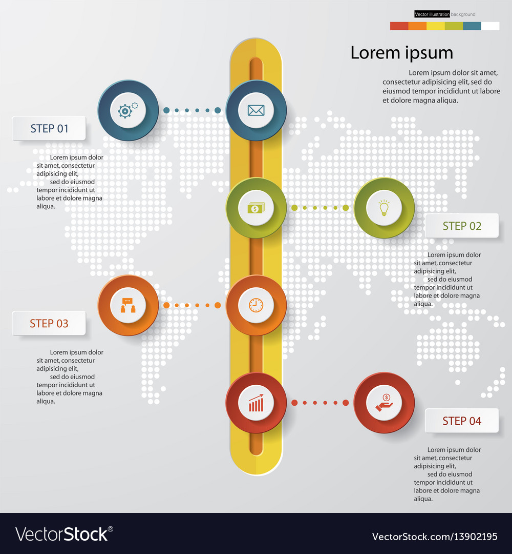 4 steps timeline template for presentation Vector Image