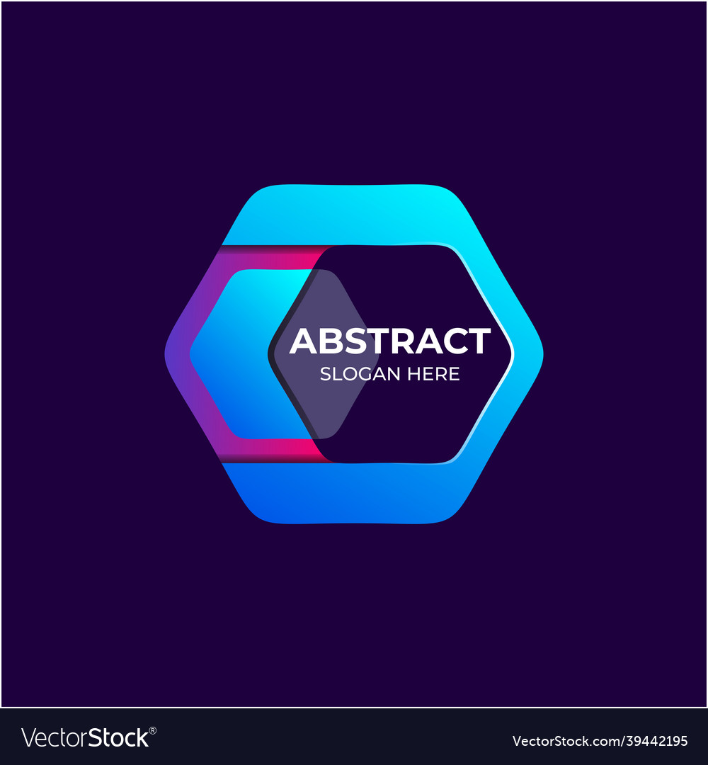 Abstract polygon gradient logo template Royalty Free Vector