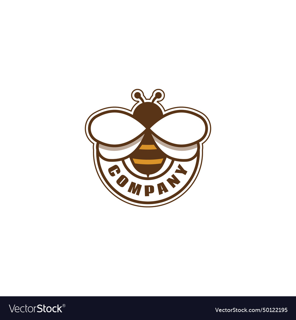 Bee emblem logo Royalty Free Vector Image - VectorStock