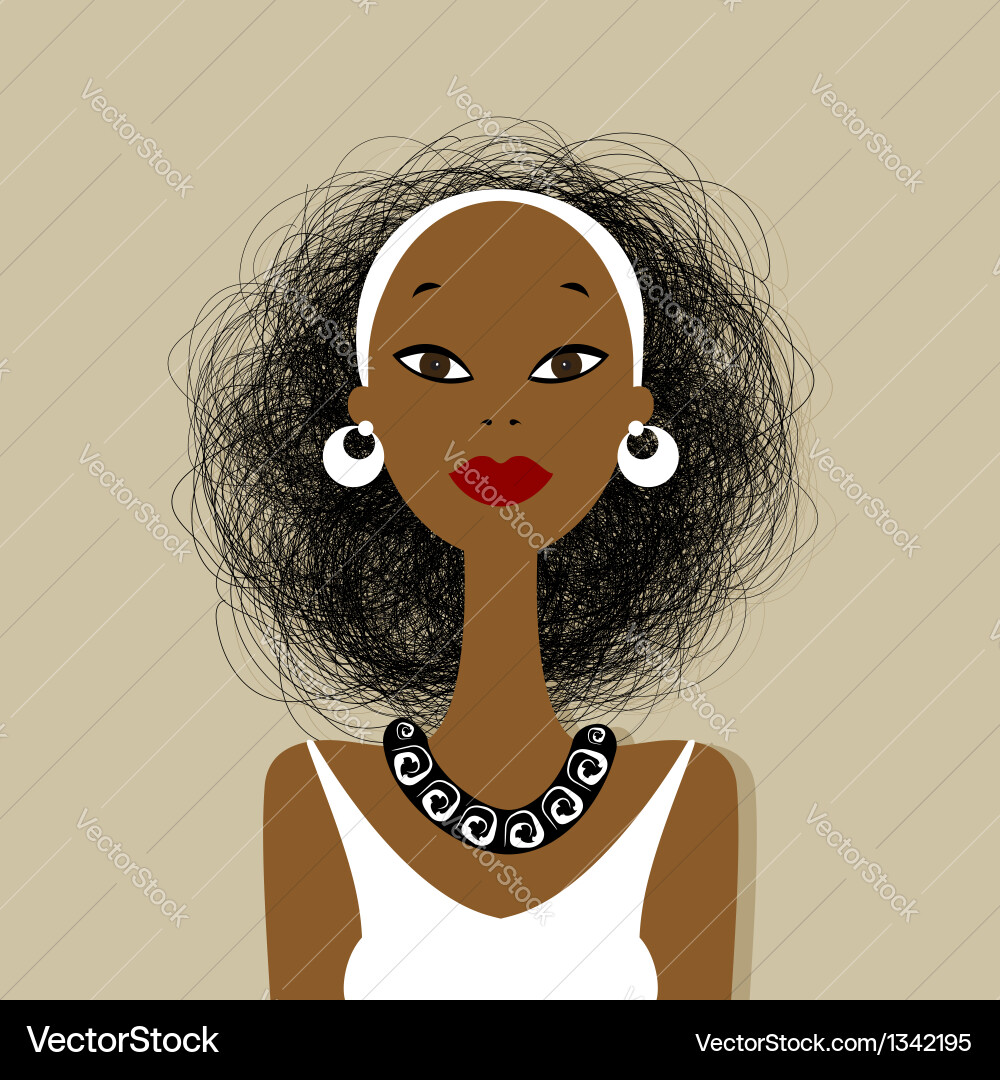 Black woman face for your design Royalty Free Vector Image