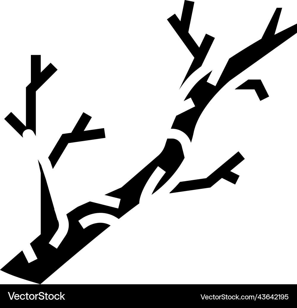 Branch wood timber glyph icon Royalty Free Vector Image