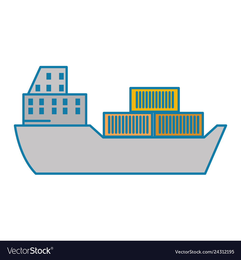 Cargo ship isolated icon Royalty Free Vector Image