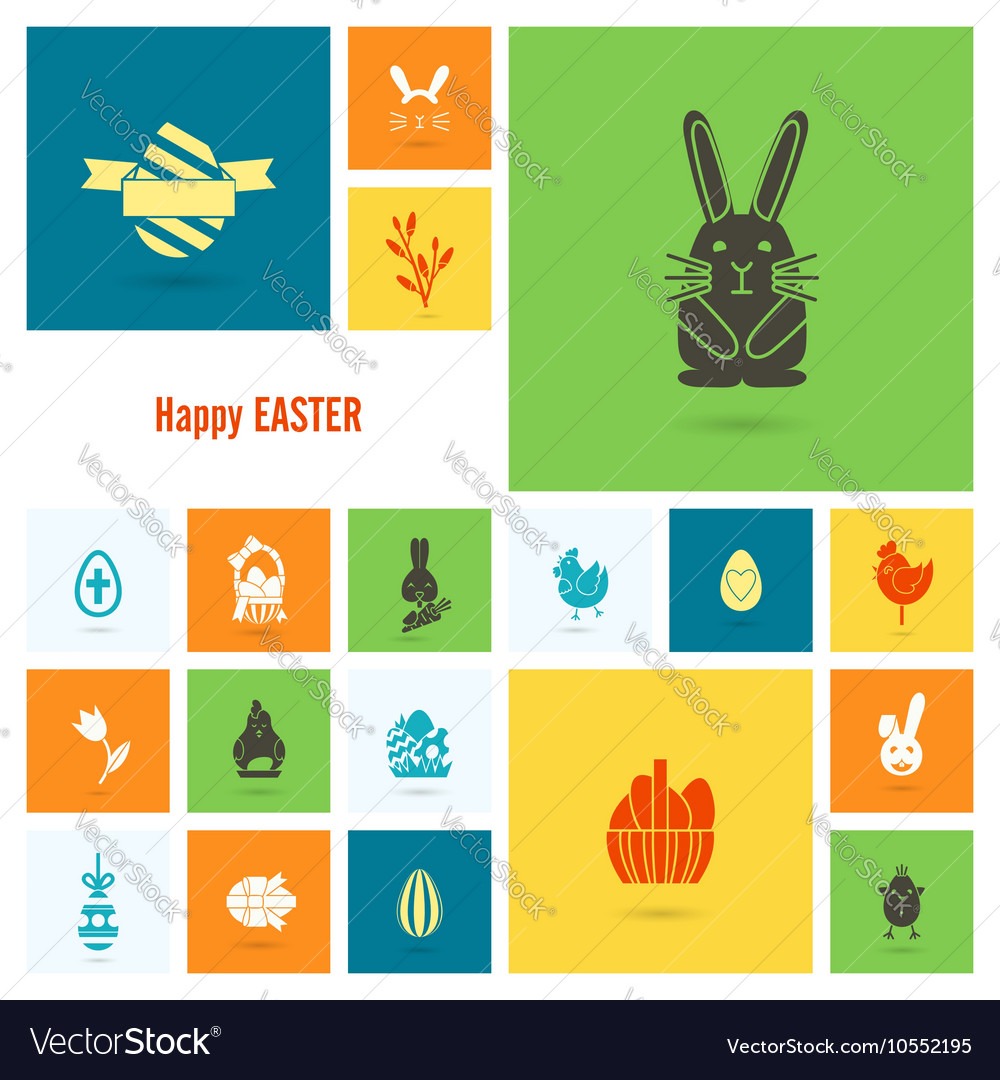 Celebration easter icons Royalty Free Vector Image