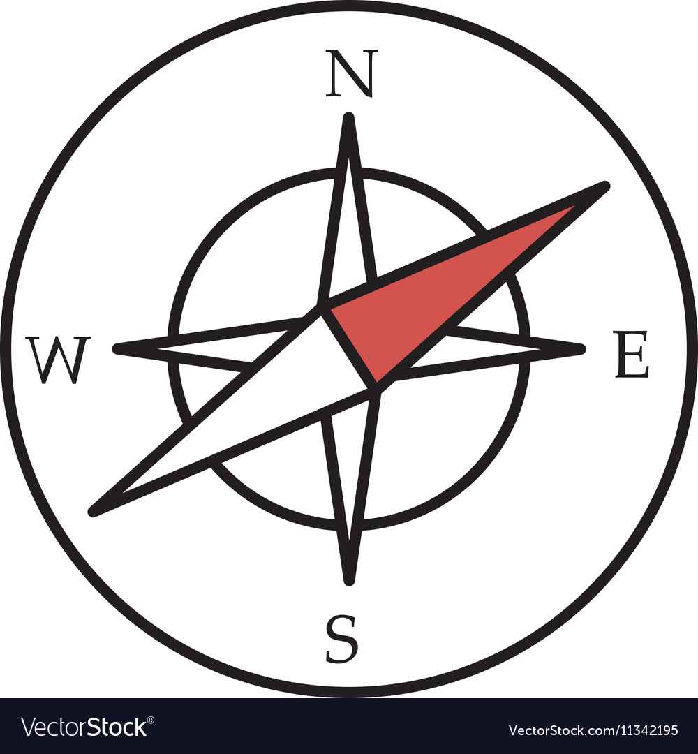 Compass guide device isolated icon Royalty Free Vector Image