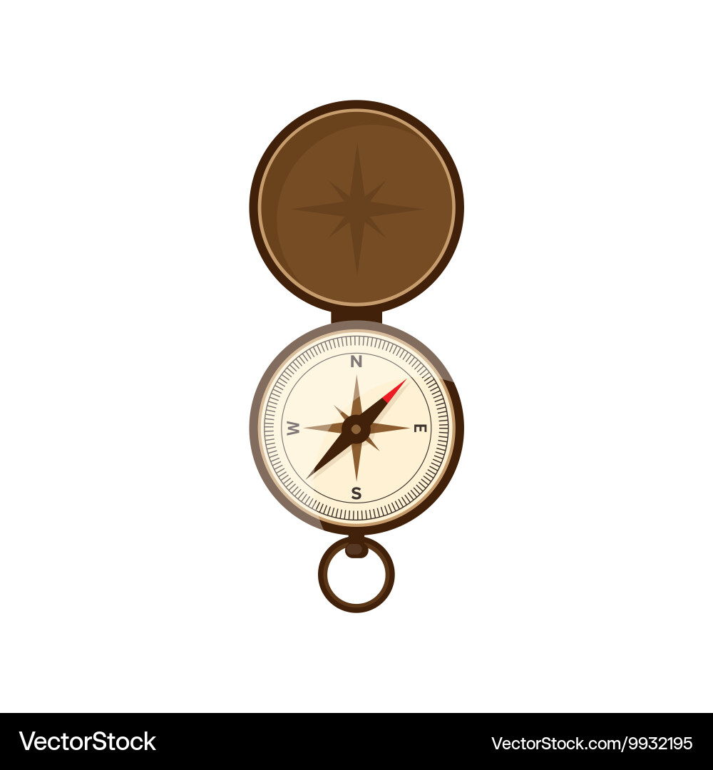Compass in a flat style travelhiking camping Vector Image