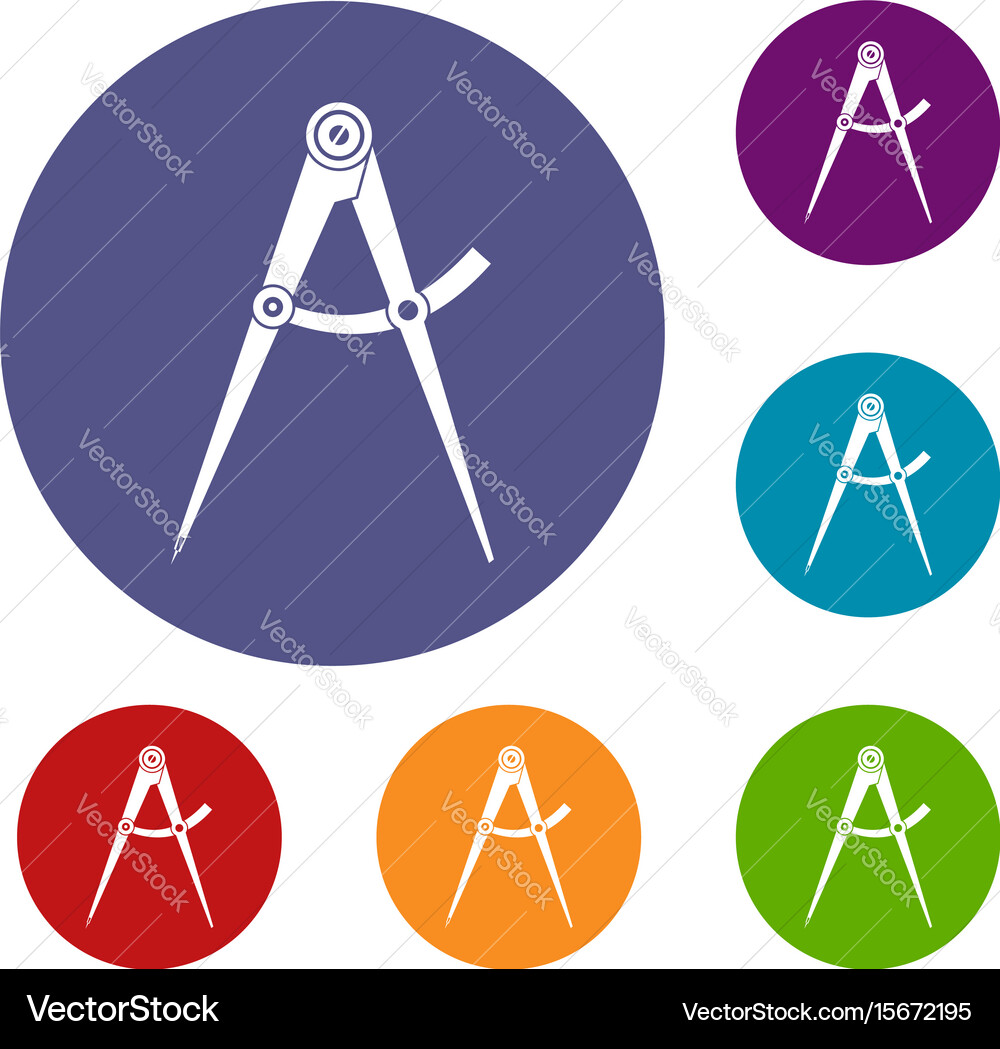 Compass tool icons set Royalty Free Vector Image