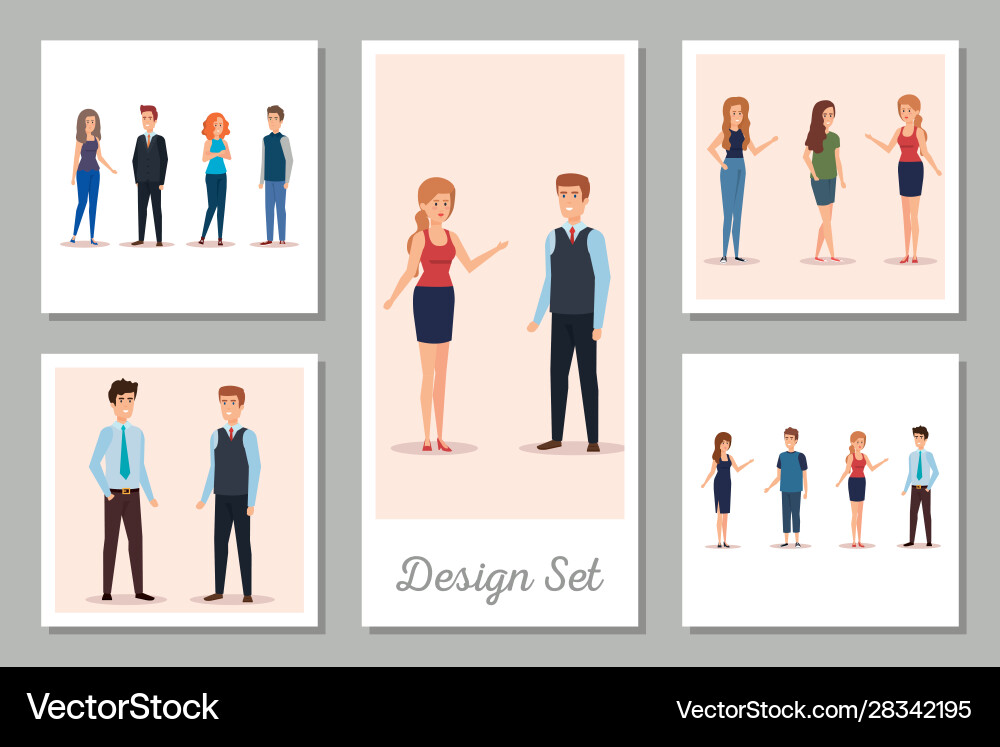 Design set business people avatar character Vector Image