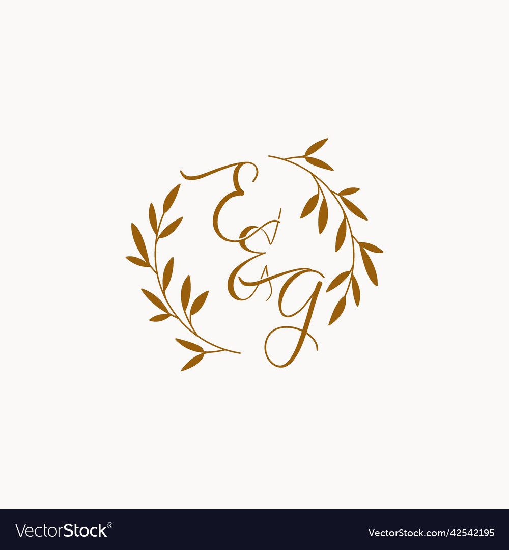 Eg initial wedding monogram logo Royalty Free Vector Image