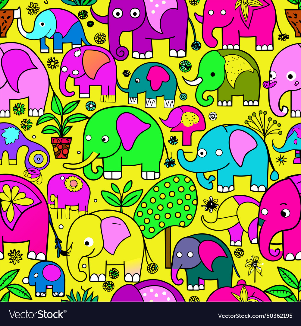 Elephant pattern design Royalty Free Vector Image