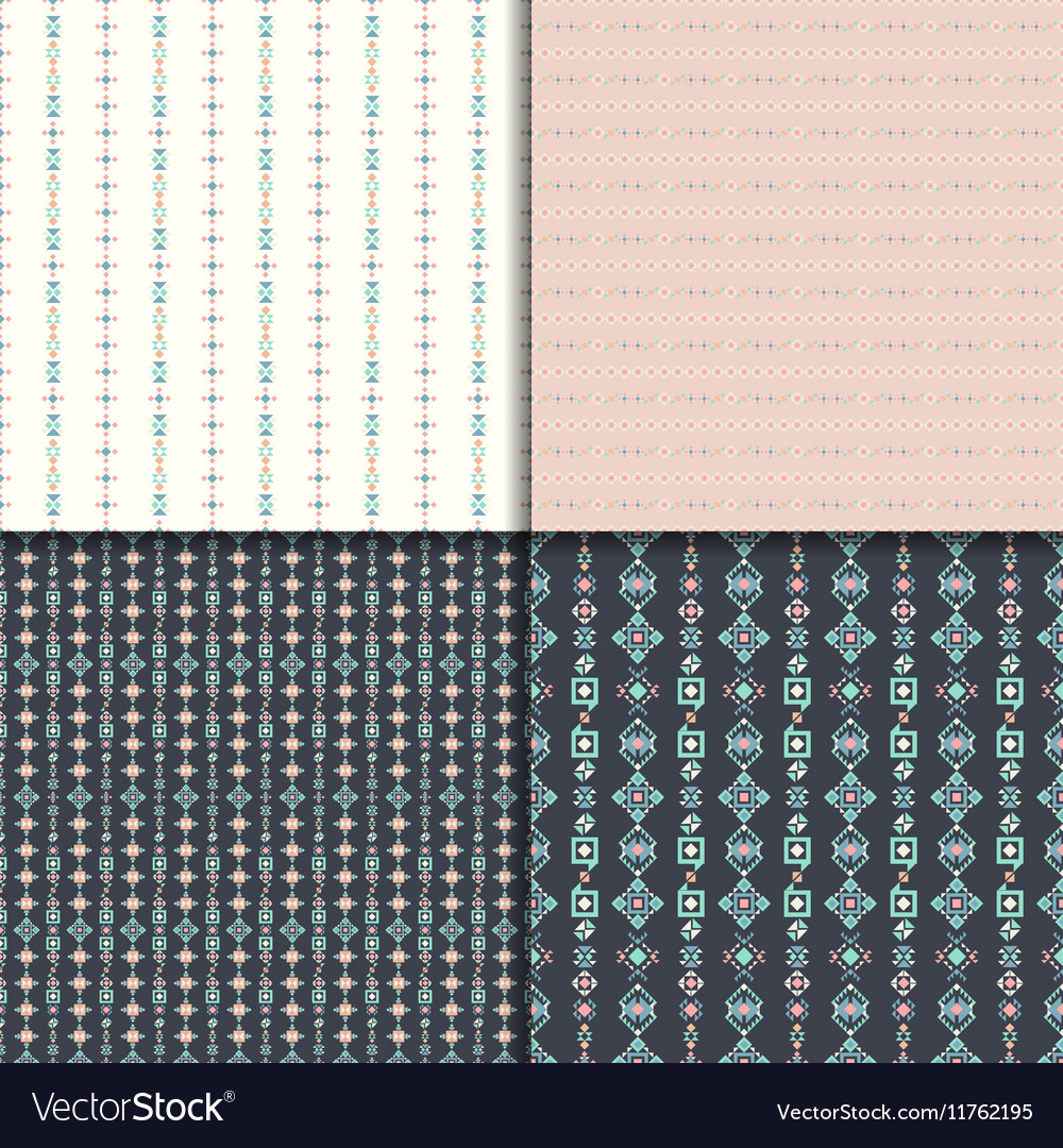 Ethnic seamless pattern set Royalty Free Vector Image