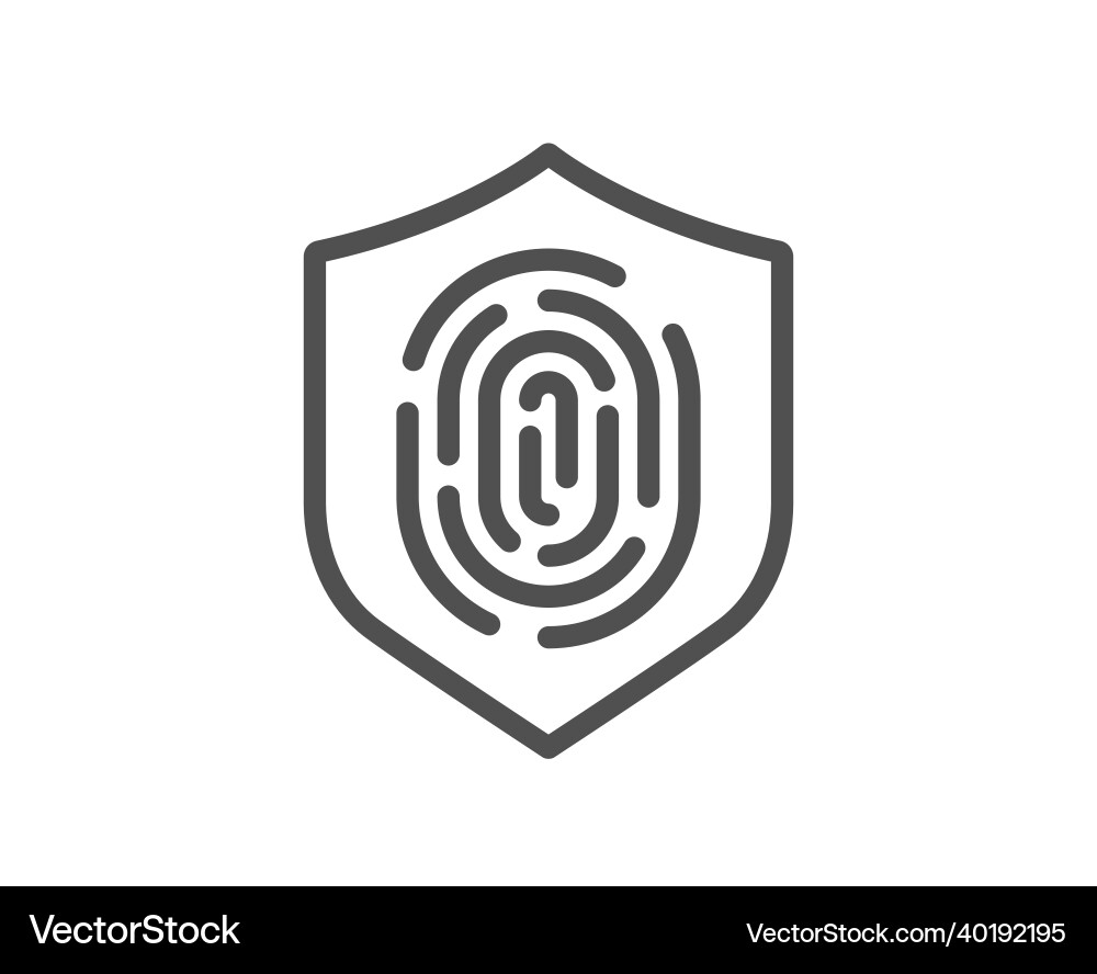 Fingerprint line icon finger print protection Vector Image