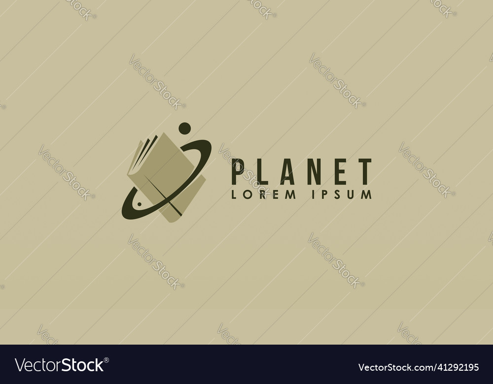 Flat planet logo template Royalty Free Vector Image