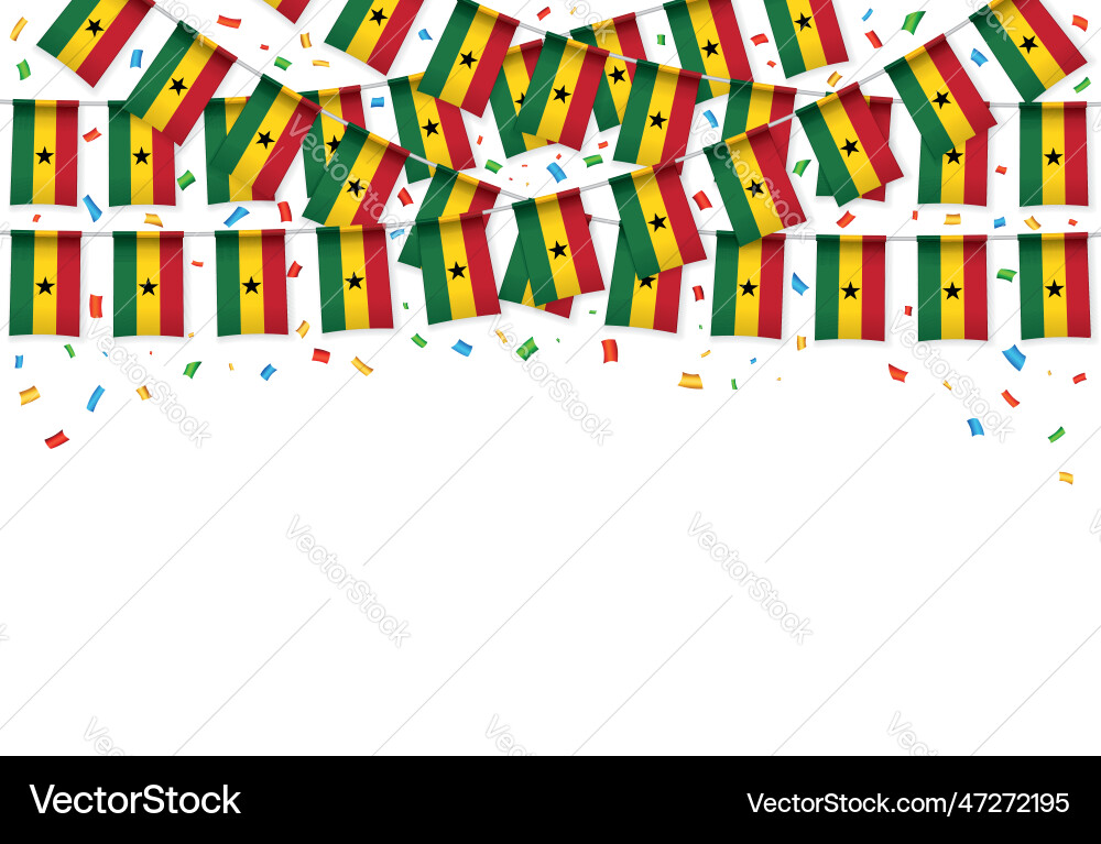 Ghana flag bunting garland Royalty Free Vector Image