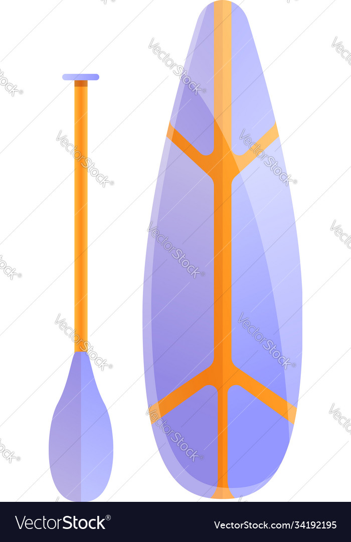 Long sup surfing icon cartoon style Royalty Free Vector